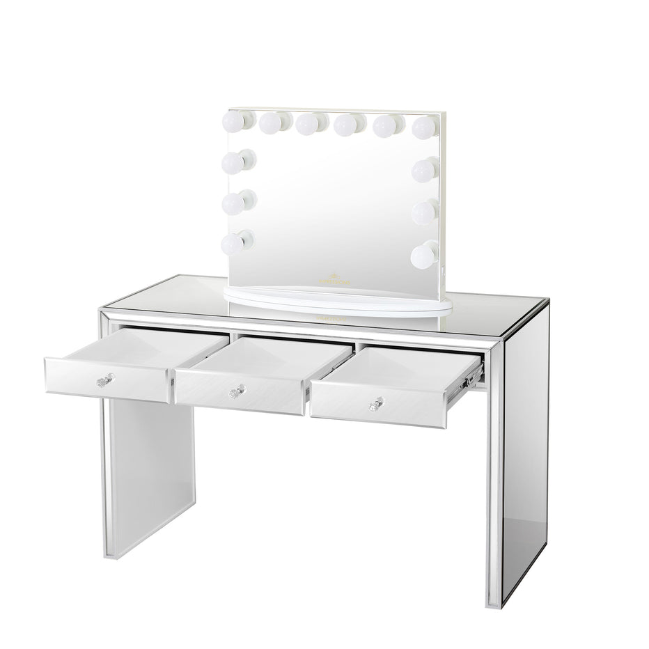 Leah Premium Mirrored Vanity Table – Impressions Vanity Co.
