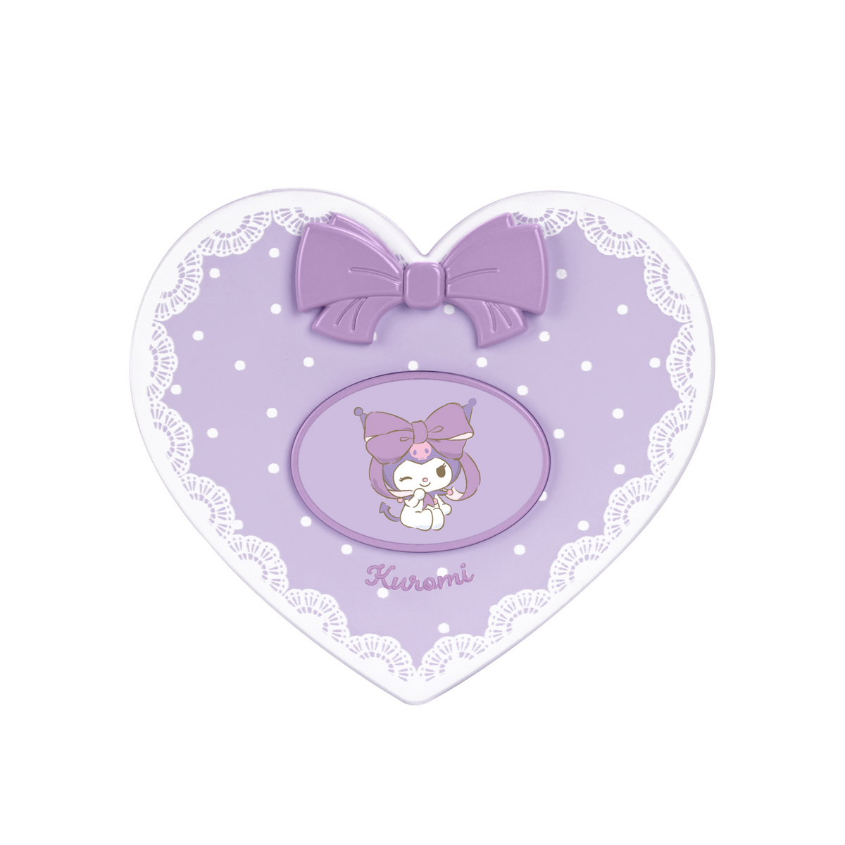 Kuromi™ “Lovely Ribbon” LED Heart Compact Mirror – Impressions Vanity Co.