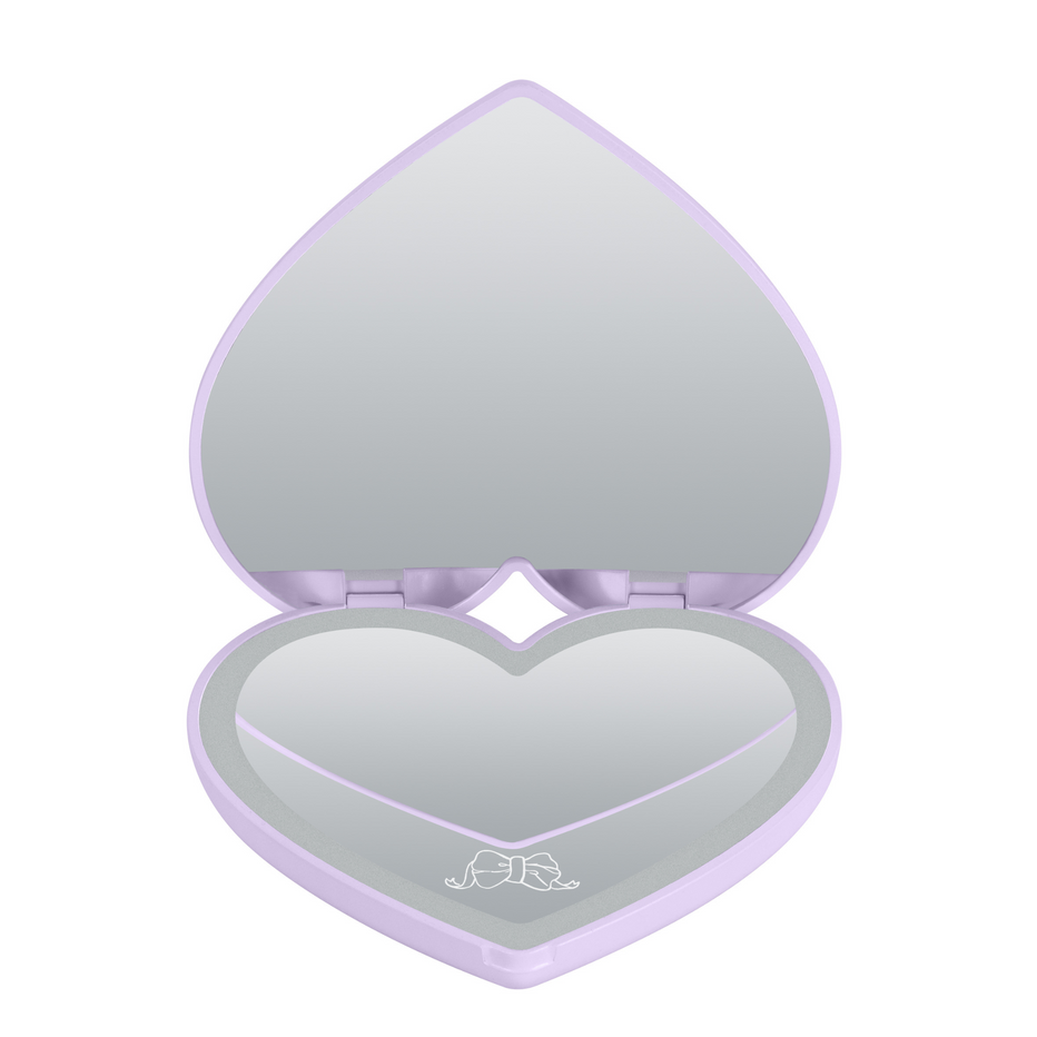 Kuromi™ “Lovely Ribbon” LED Heart Compact Mirror – Impressions Vanity Co.