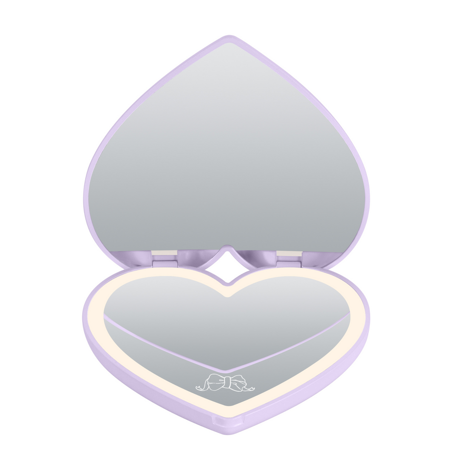 Kuromi™ “Lovely Ribbon” LED Heart Compact Mirror – Impressions Vanity Co.