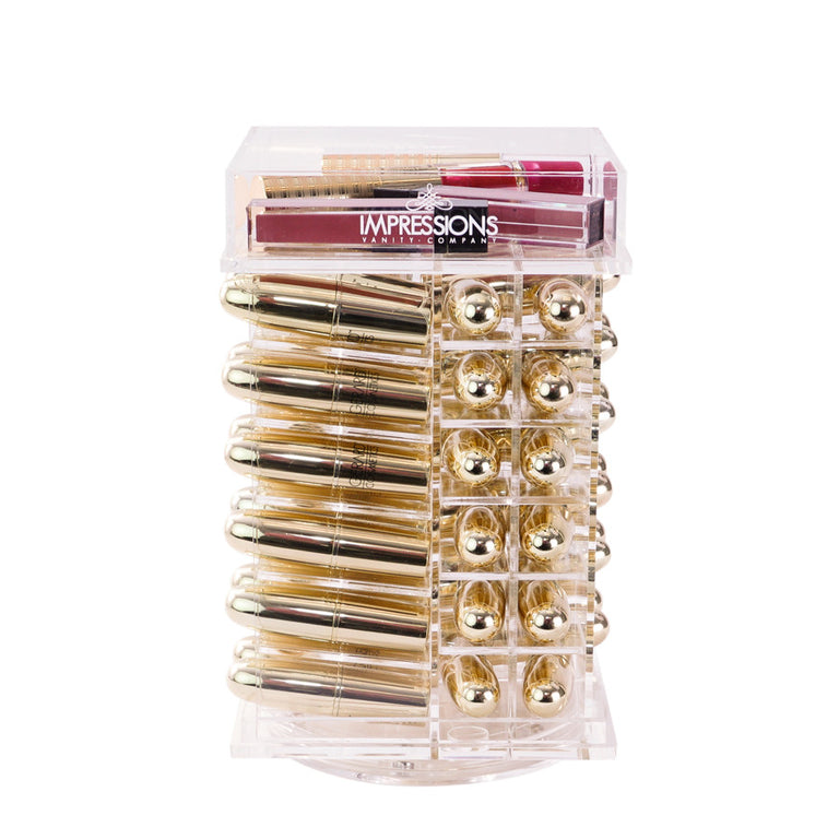 Impressions Vanity 48-Slot Premium Acrylic Lipstick Tower Spinner ...
