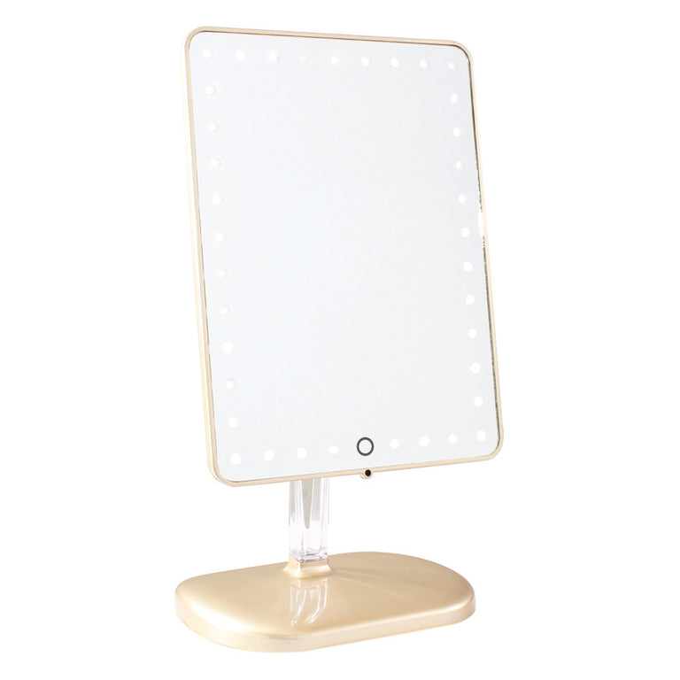 Touch Pro LED Lighted Makeup Mirror with Bluetooth Speaker & Powerbank ...